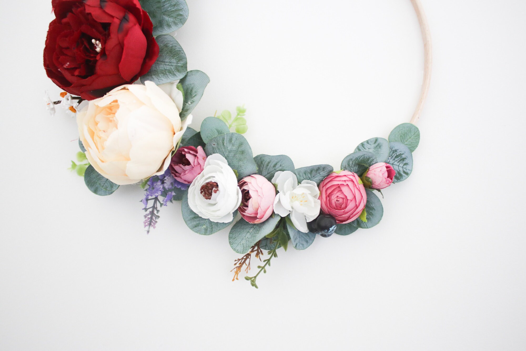 Eucalyptus Floral Hoop With Peonies Floral Hoop Flower Hoop | Etsy