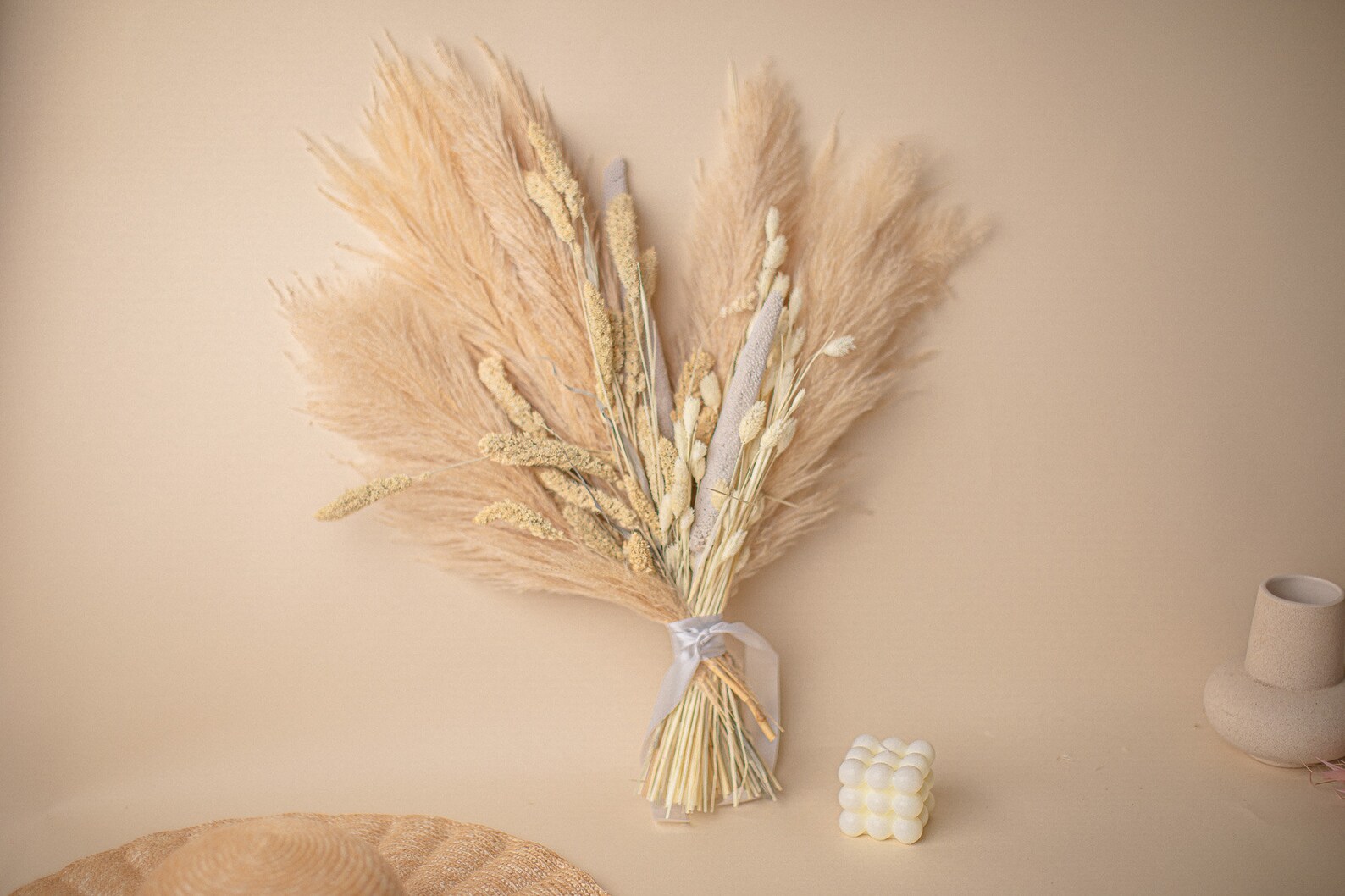 Pampas Grass & Babala Flowers Table Top Centerpiece / Pampas | Etsy