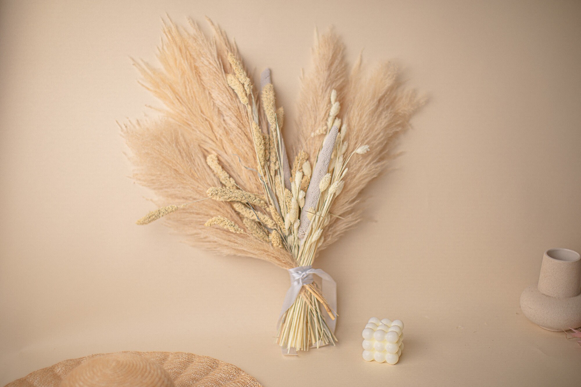 Pampas Grass & Babala Flowers Table Top Centerpiece / Pampas | Etsy
