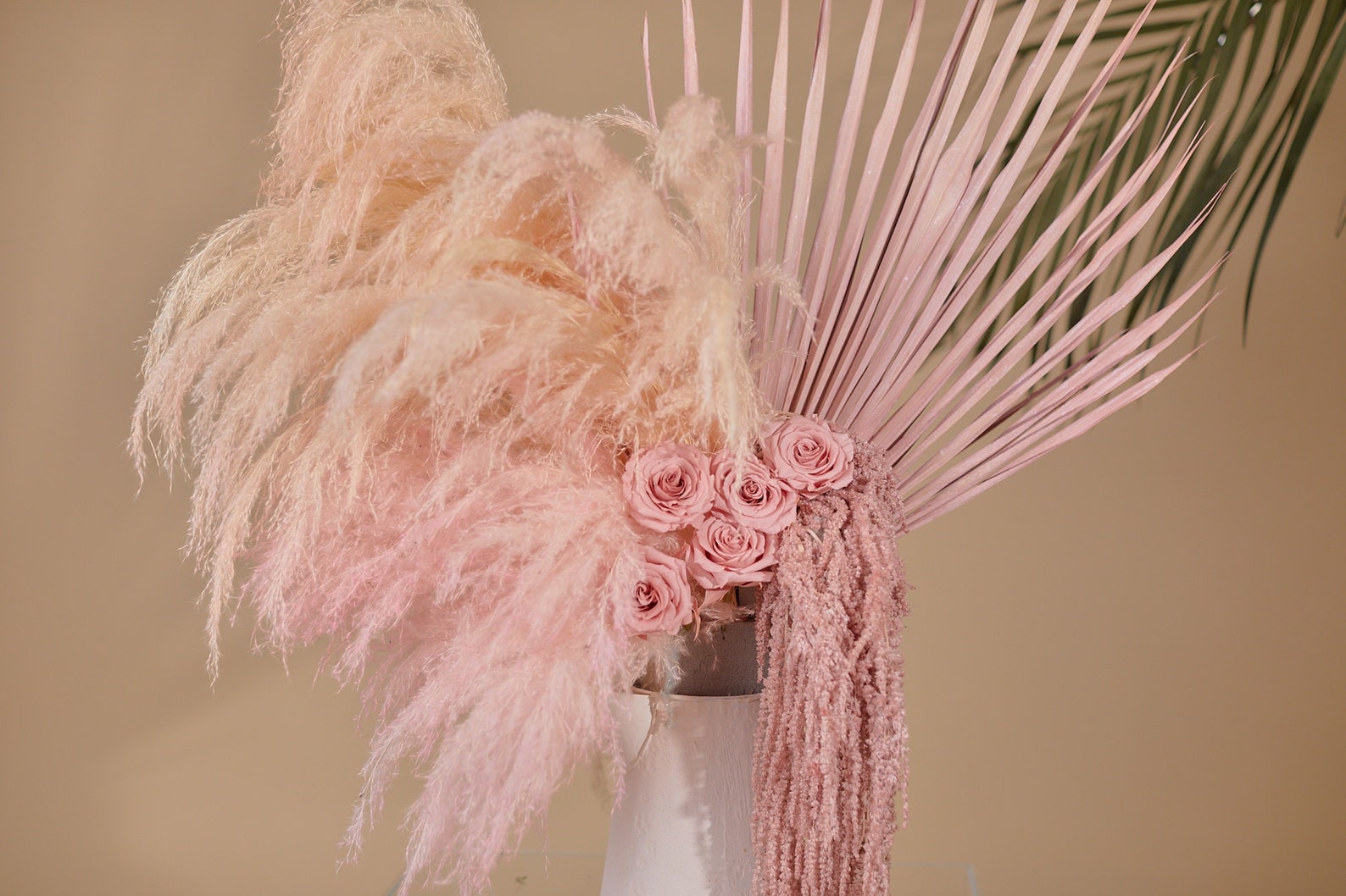 All Pink Preserved Eternal Roses Floral Vase Arrangement - Etsy