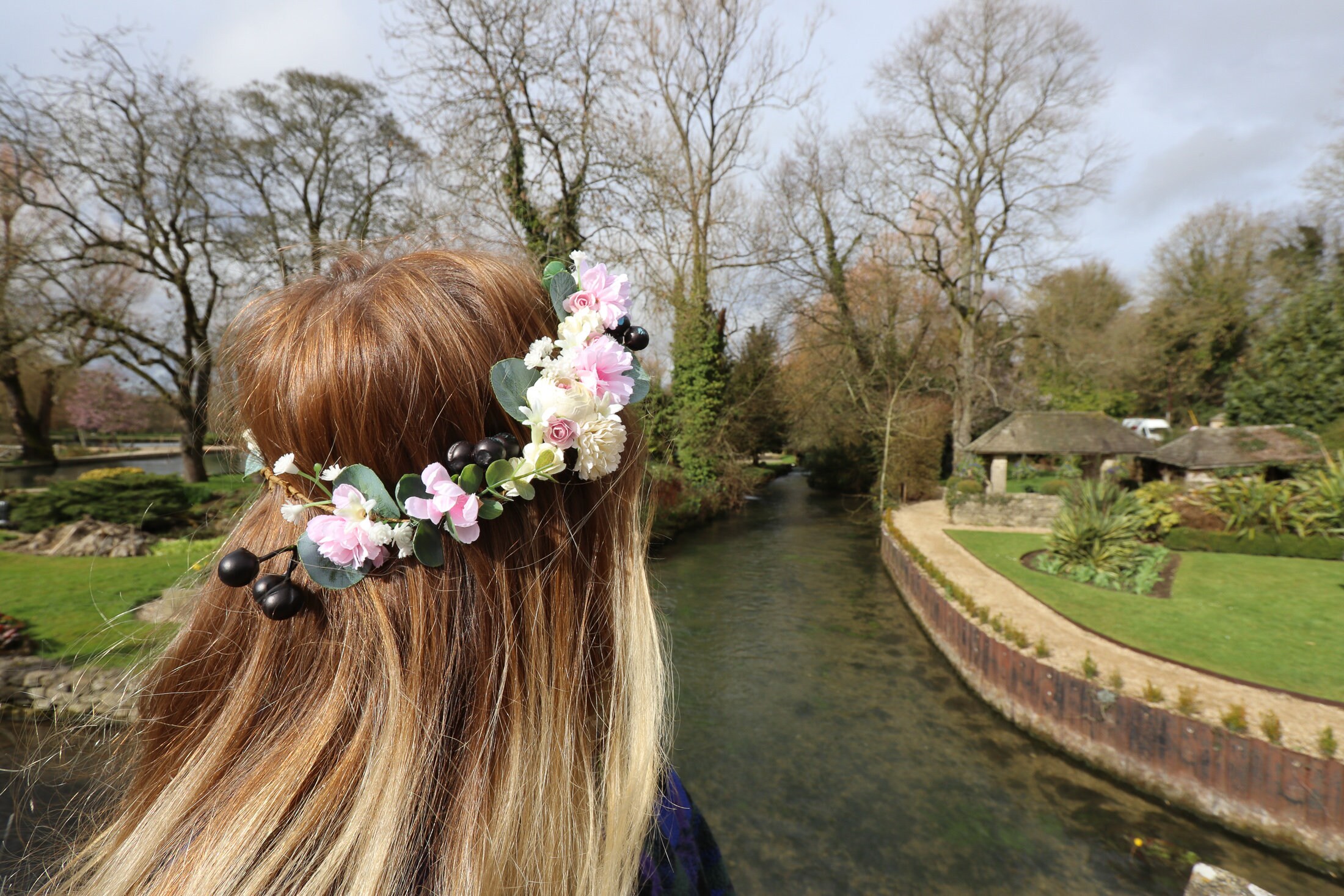 Pink Cherry Blossom Crown Wedding Crown Lush Tropical Crown - Etsy ...