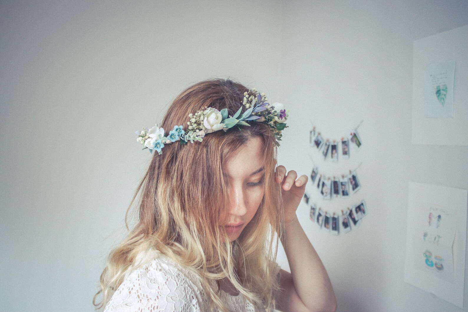 Vintage Flower Crown Bridal Crown Rustic Flower Crown Dusty | Etsy UK