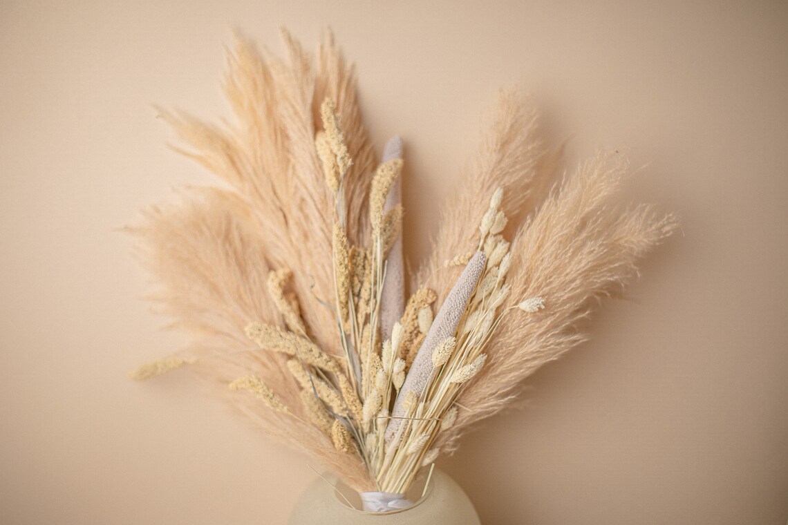 Pampas Grass & Babala Flowers Table Top Centerpiece / Pampas | Etsy