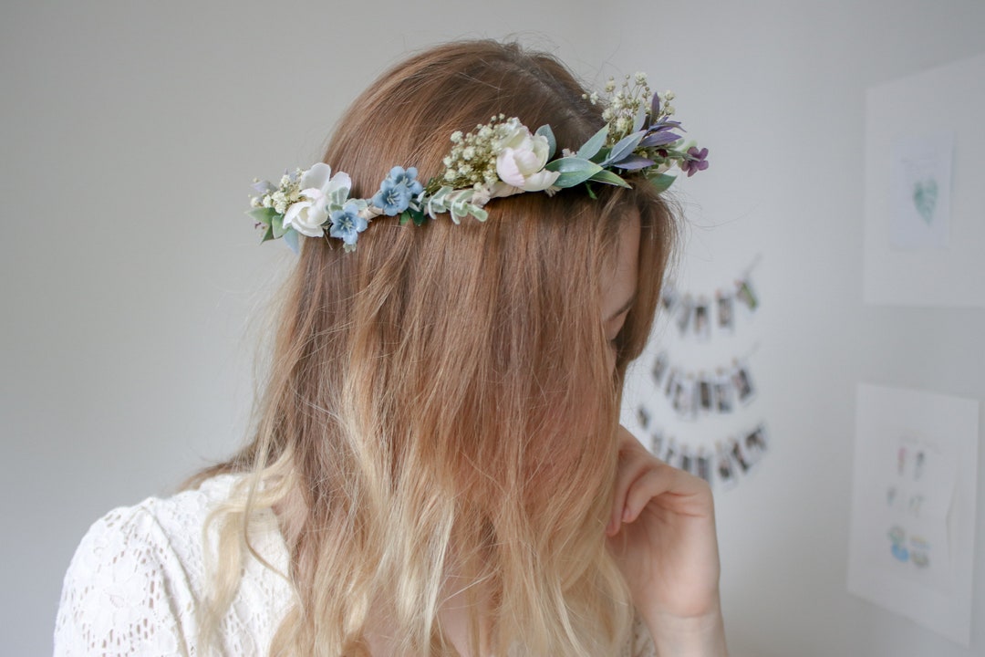Vintage Flower Crown, Bridal Crown, Rustic Flower Crown, Dusty Wedding ...