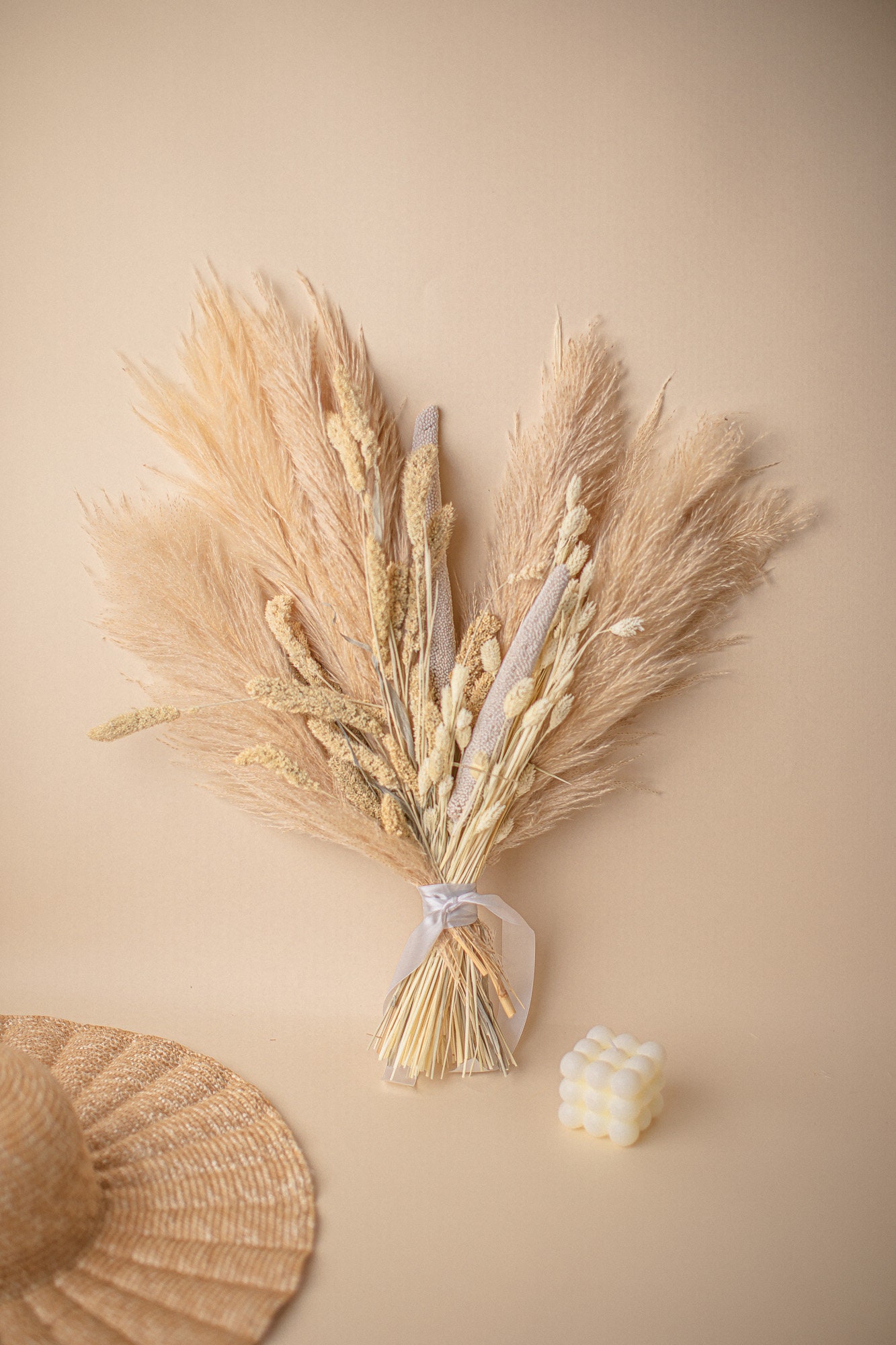 Pampas Grass & Babala Flowers Table Top Centerpiece / Pampas | Etsy