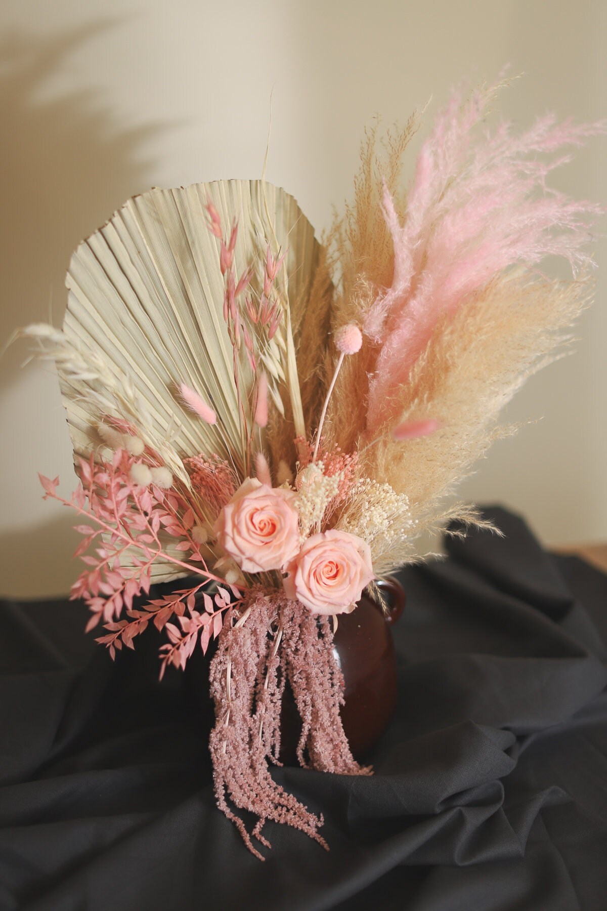 Pink Rose Eternal Rose and Natural Palm Home & Wedding - Etsy