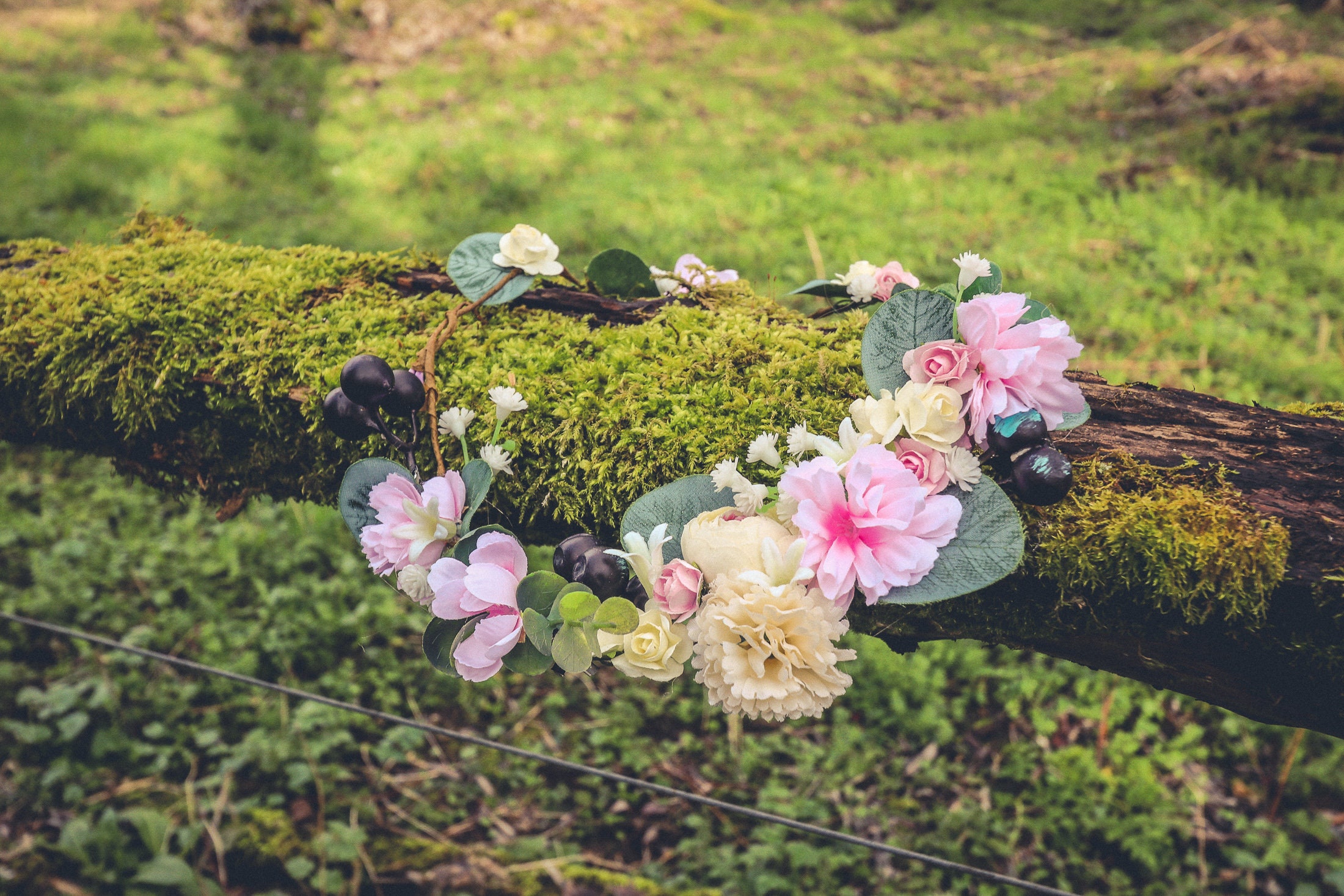 Pink Cherry Blossom Crown Wedding Crown Lush Tropical Crown - Etsy ...