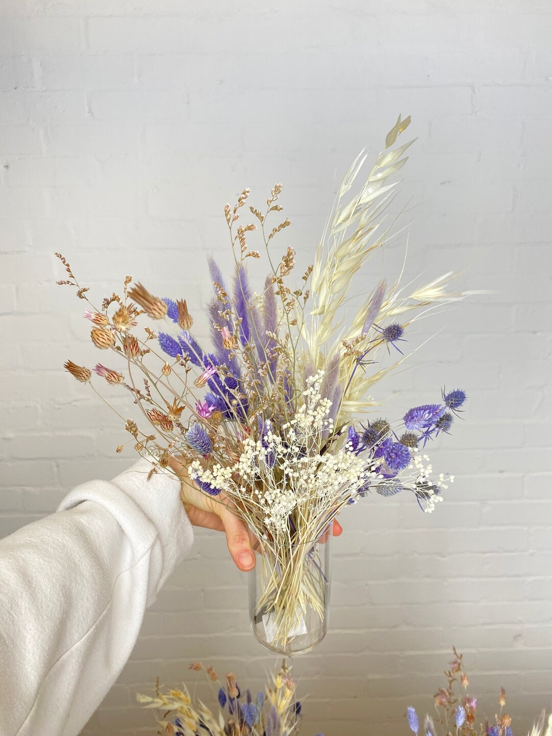 Lilac Wildflowers Small Table Decoration Centrepiece / Rustic ...