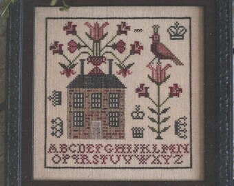 Plum Street Samplers Pink House Sampler - Etsy