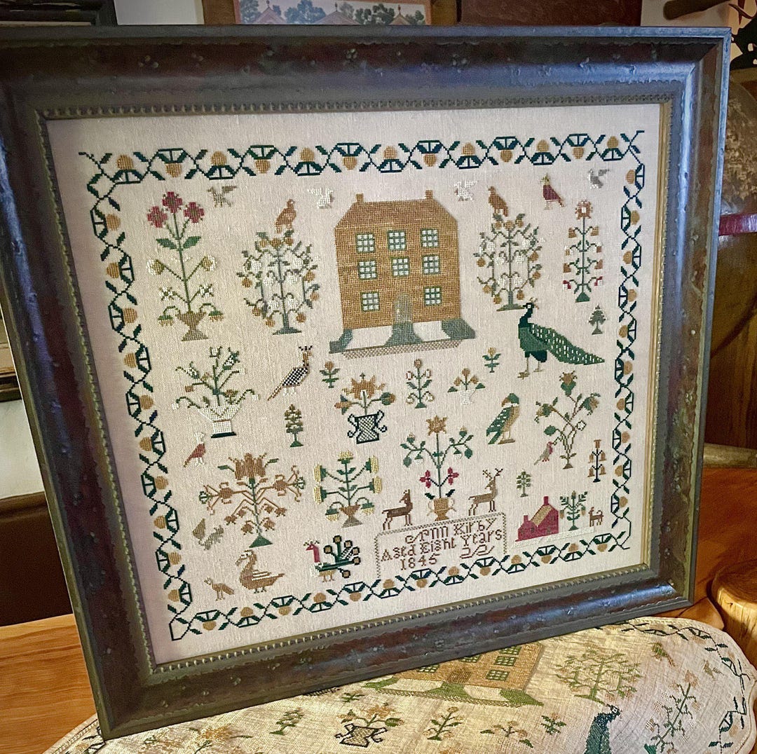 Needleworkpress - Ann Kirby 1845 - Antique Sampler Adaptation Design by ...
