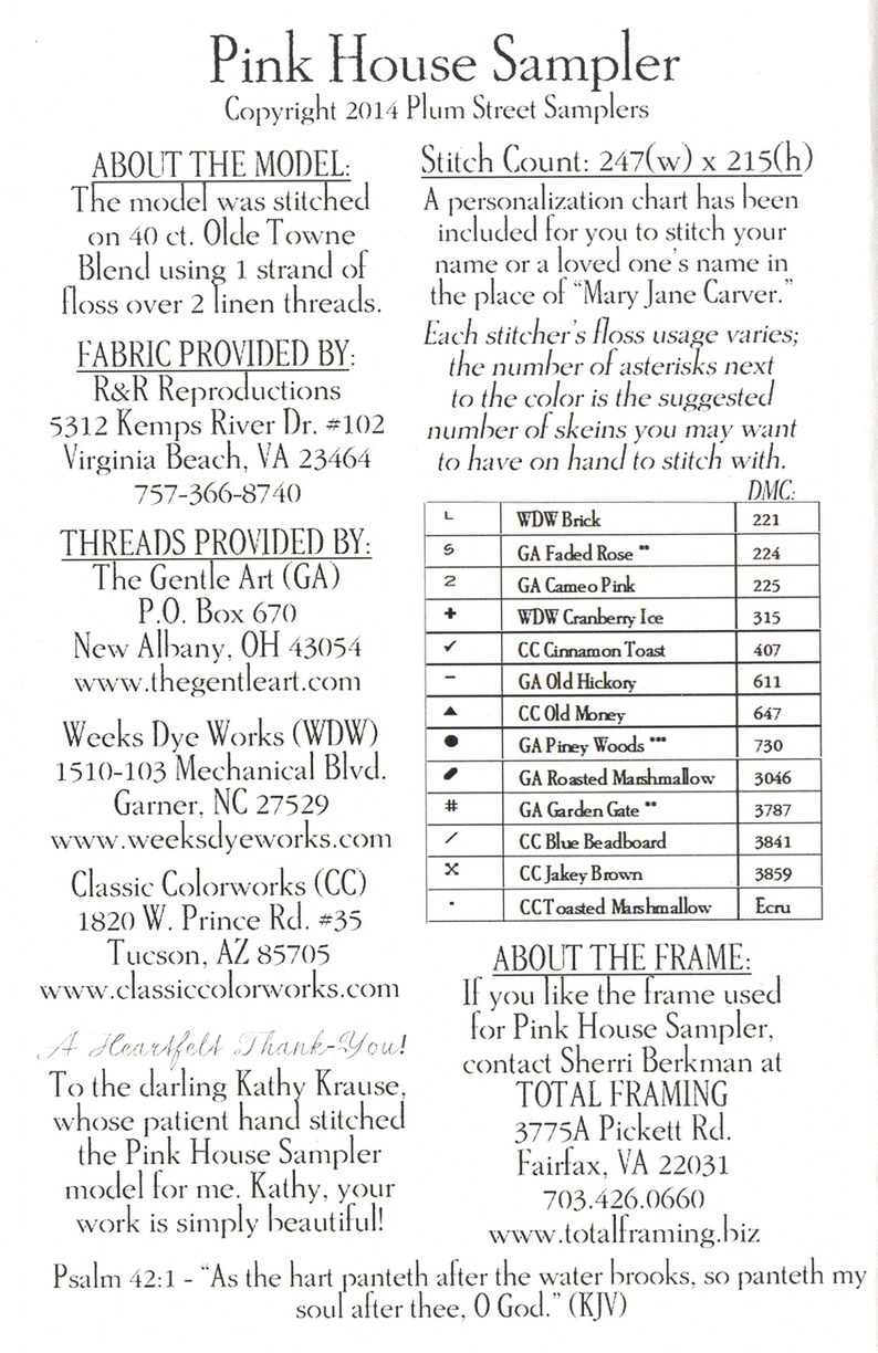 Plum Street Samplers Pink House Sampler - Etsy