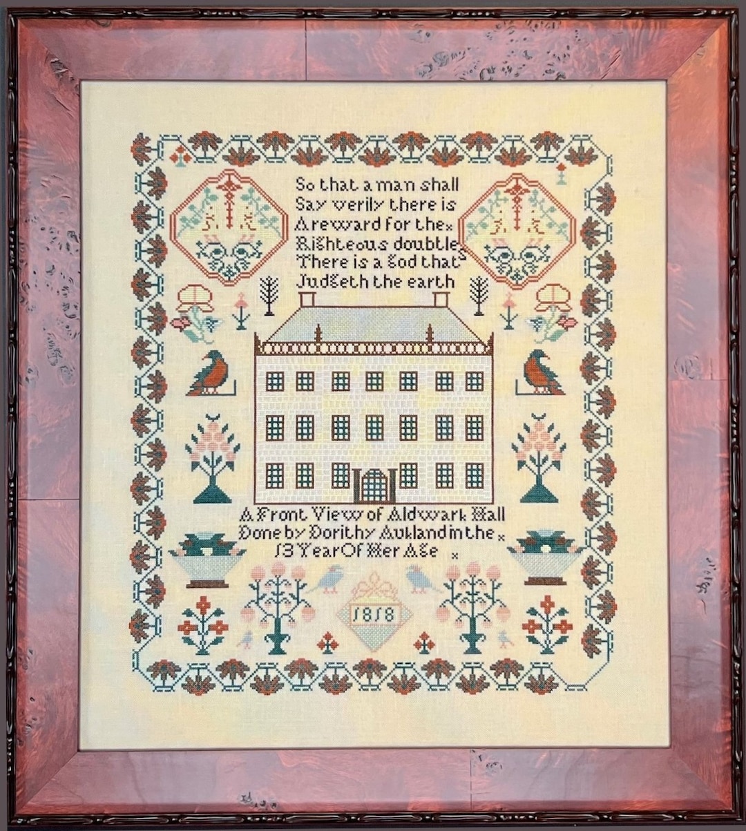 Queenstown Sampler Designs - Dorithy Aukland 1818 - Antique Sampler ...