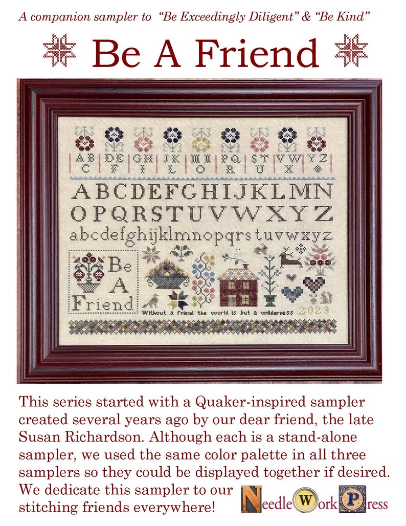 Needleworkpress Be A Friend Antique Sampler Adaptation Design by ...