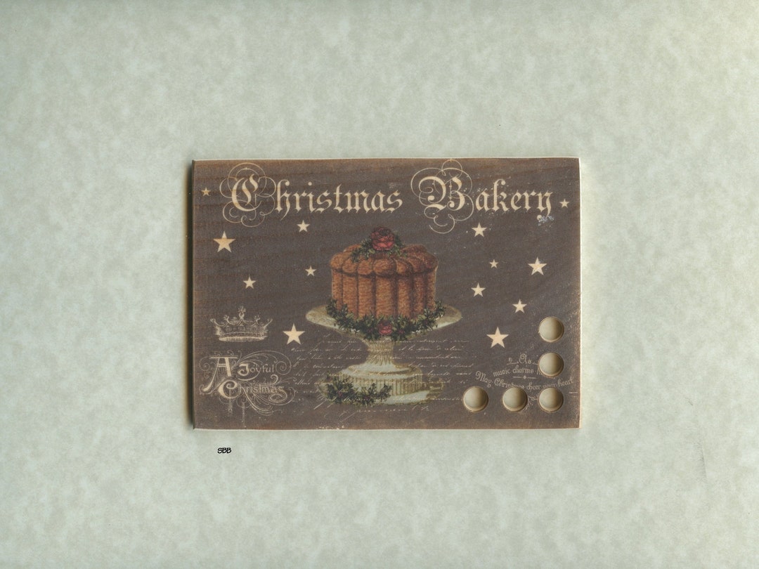 The Primitive Hare - Chistmas Bakery Wooden Thread Keep - Made by ...