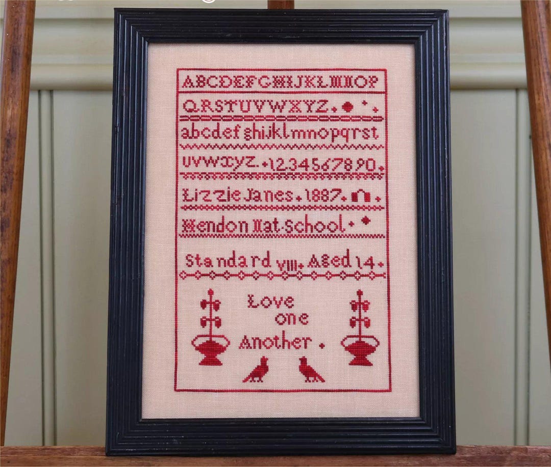 1897 Schoolhouse Samplers - Love One Another - Antique Reproduction ...