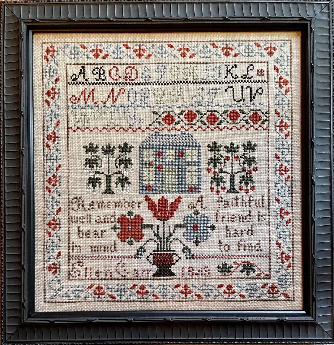 Needleworkpress - Ellen Carr 1843 - Antique Sampler Adaptation Design ...