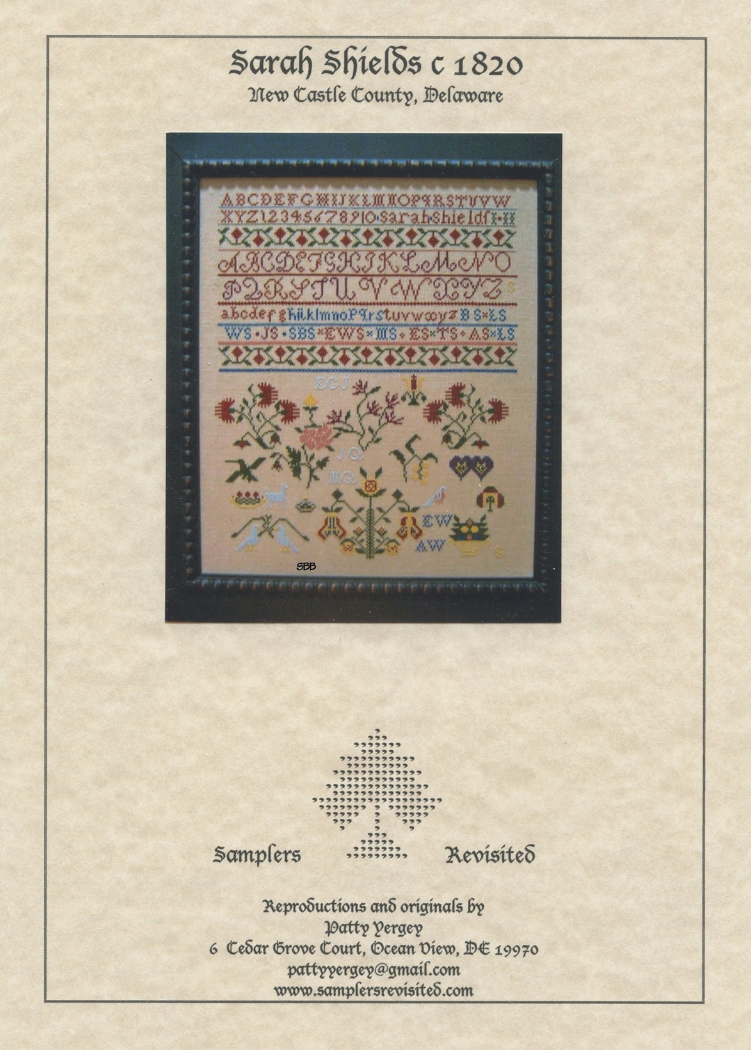 Samplers Revisited - Sarah Shields C. 1820 - New Castle County, Delaware - an Antique ...