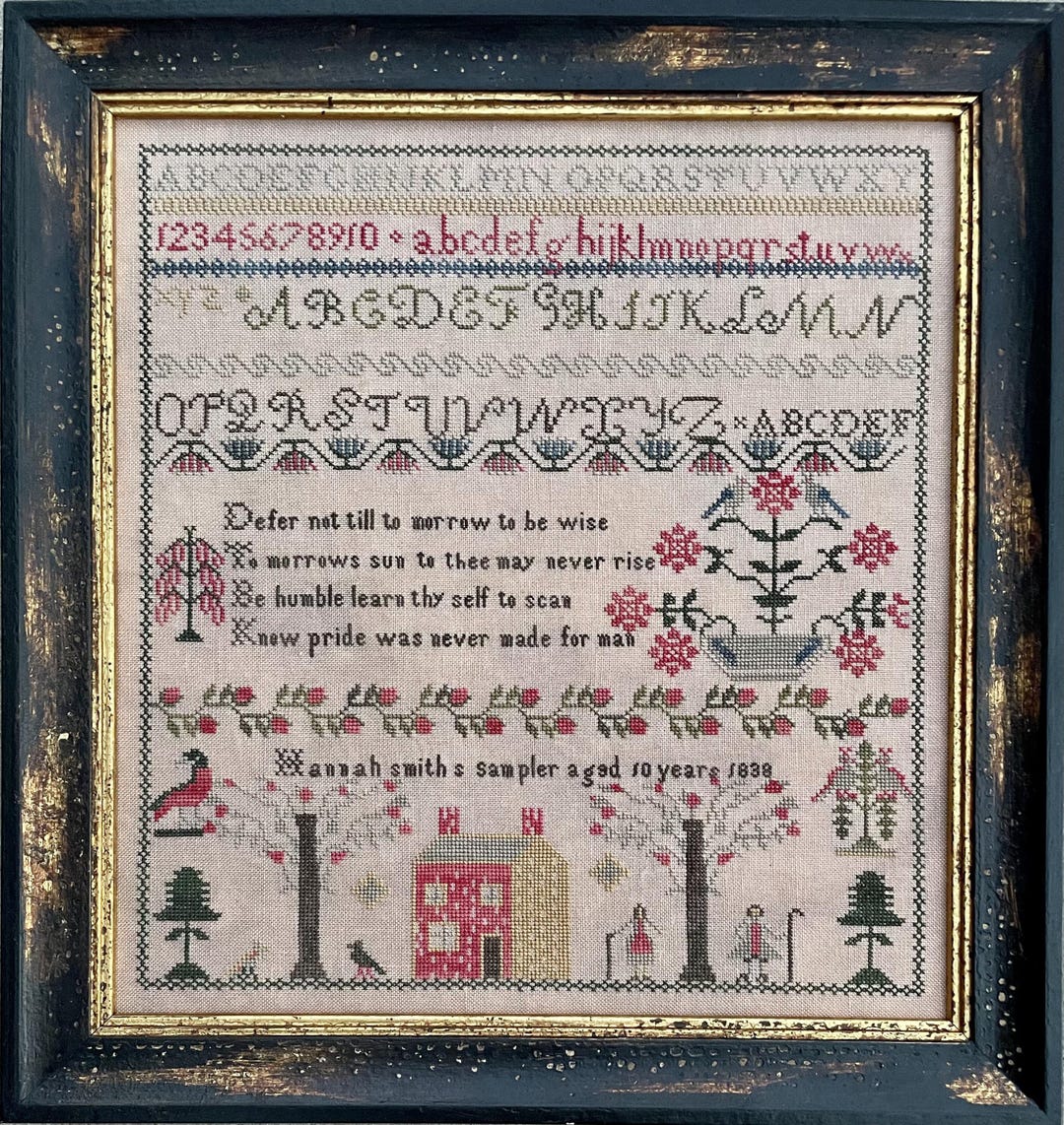 Needleworkpress - Hannah Smith 1838 - Antique Sampler Adaptation Design ...