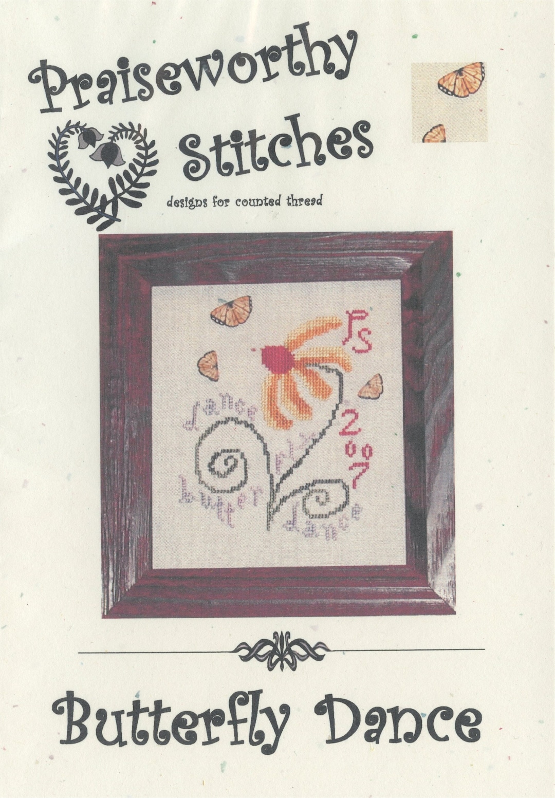 Praiseworthy Stitches - Butterfly Dance - Original Design by Pam Lewis ...