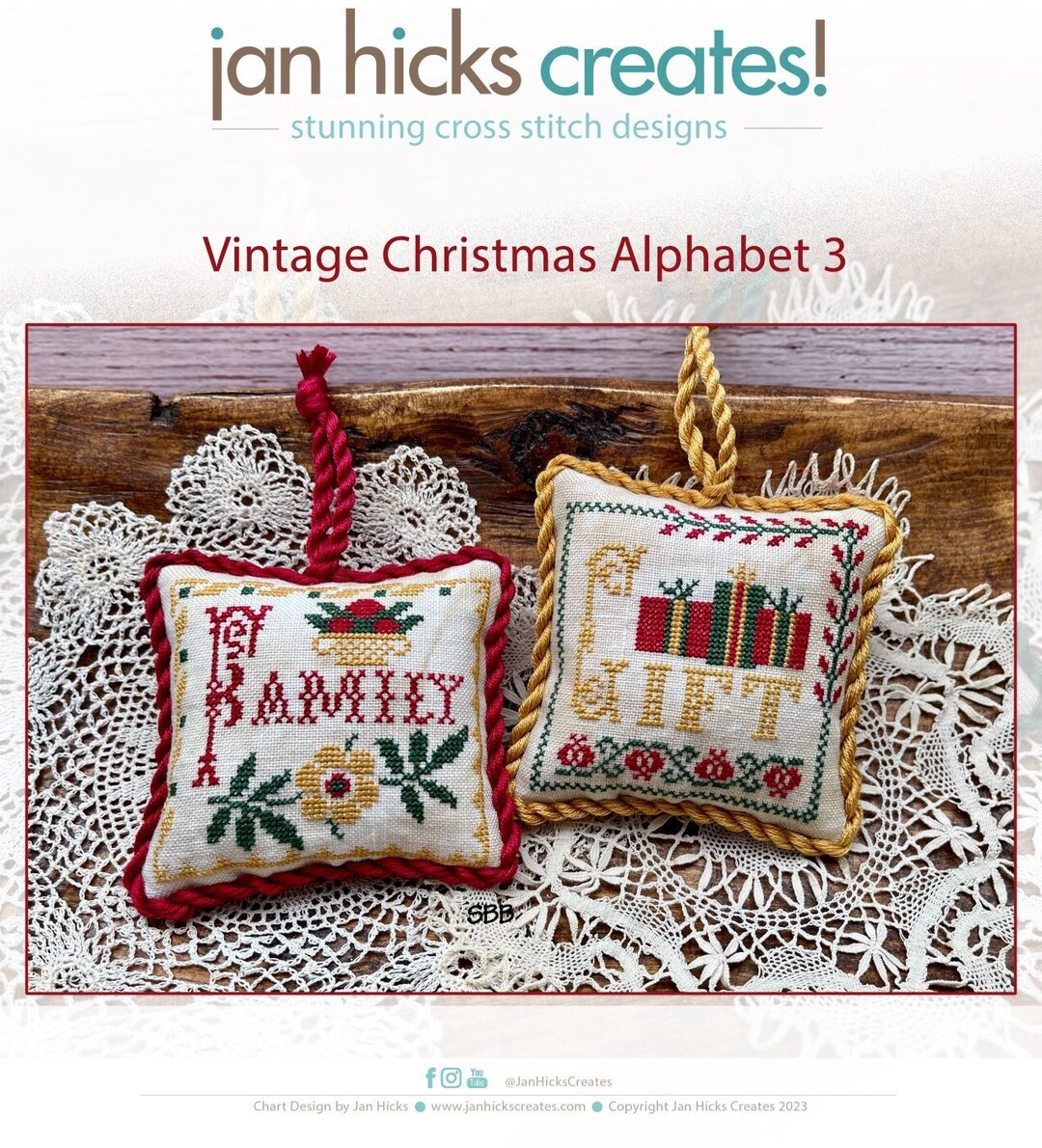 Jan Hicks Creates! - Vintage Christmas Alphabet 3 - Original Design by ...