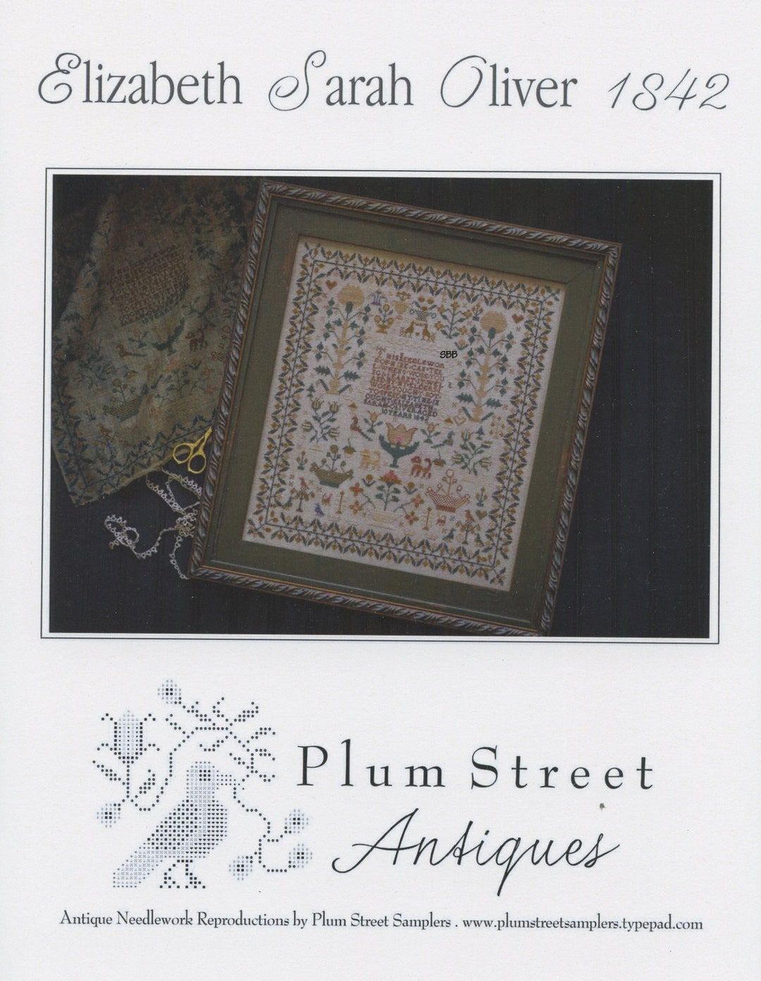 Plum Street Samplers - Elizabeth Sarah Oliver 1842 - Etsy