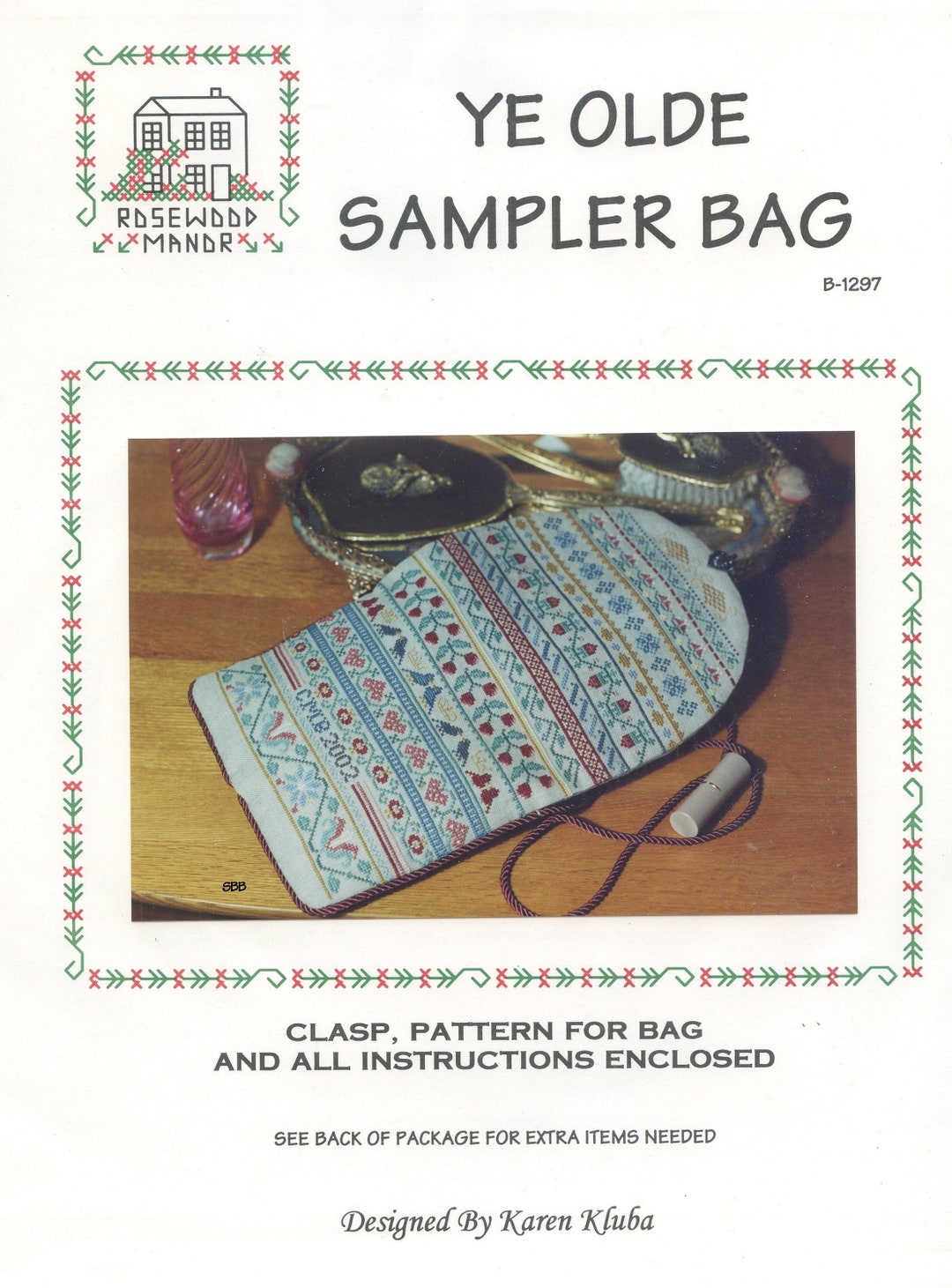Rosewood Manor Designs / Karen Kluba ~ B-1297 Ye Olde Sampler Bag - Etsy