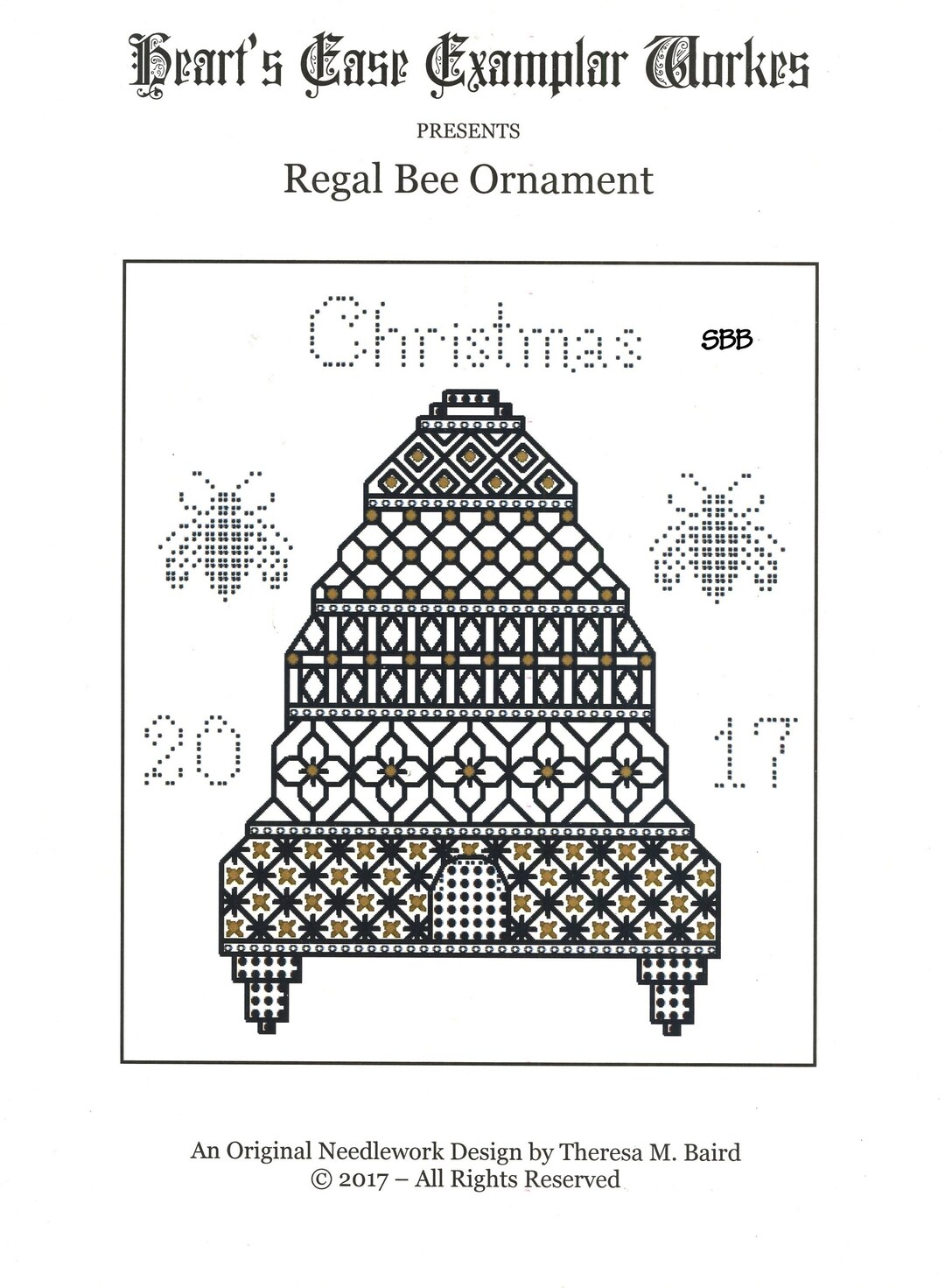 Heart's Ease Examplar Workes - Regal Bee Ornament ~ Original Design by ...