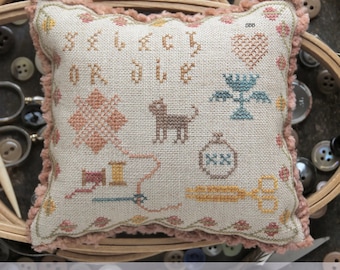 HEARTSTRING SAMPLERY Stitch or Die Pincushion Counted Cross Stitch ...