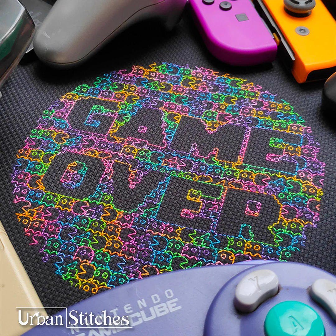 Urban Stitcher - Game Over - Original Design by Sian Fish of the UK! - Etsy