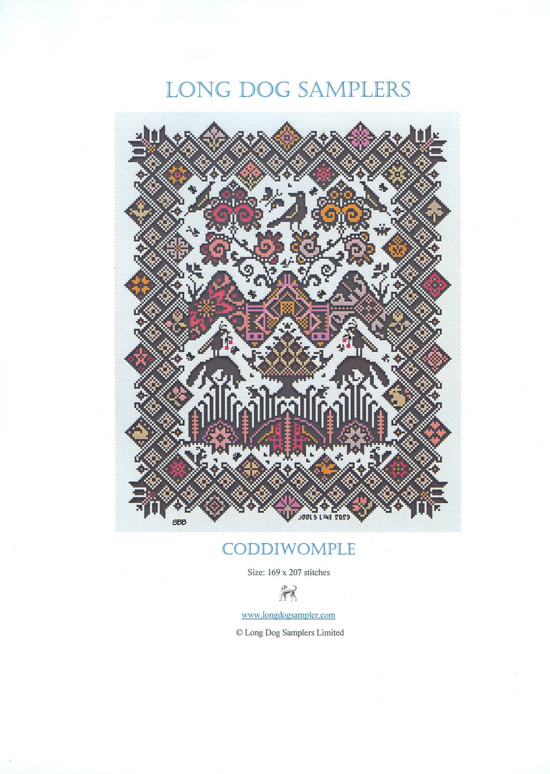 Long Dog Samplers Coddiwomple Original Design by Julia Line - Etsy