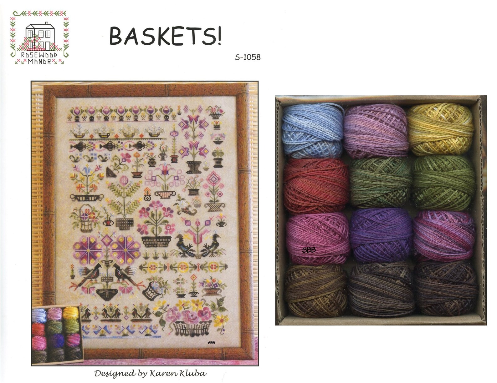 Rosewood Manor Designs / Karen Kluba S-1058 Baskets Chart & Optional ...