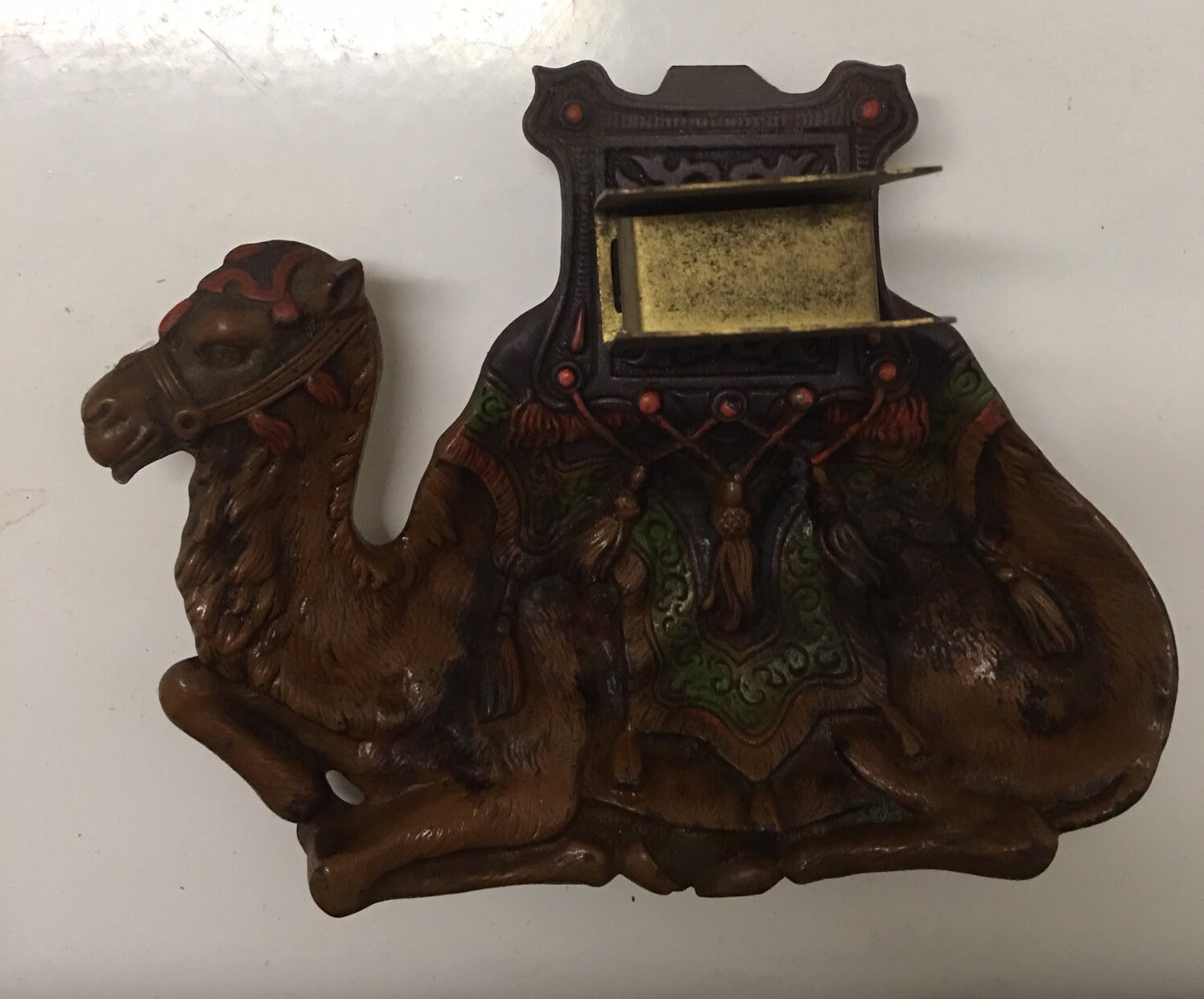 Antique Cast Iron Camel Ashtray With Cigarette Holder Egyptian Revival ...