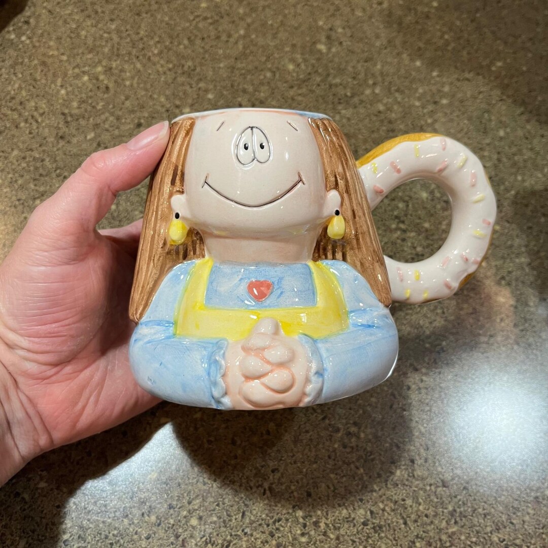 Papel Cathy Kitchen Collection Mug 1995 Ceramic Girl Apron Donut Handle ...