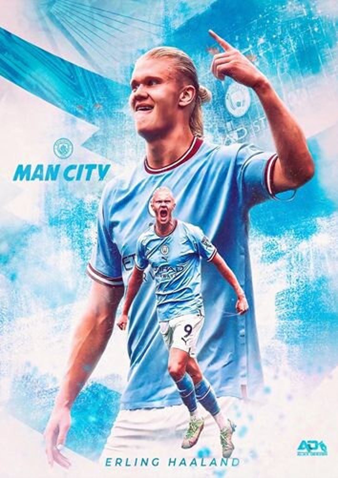 Erling Haaland DD9 Manchester City Print Poster A3 Size - Etsy