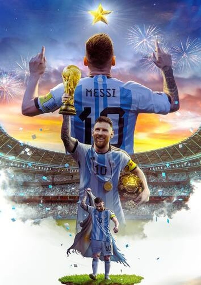 Lionel Messi CC3 World Cup Argentinien Druck Poster A3 Größe - Etsy ...