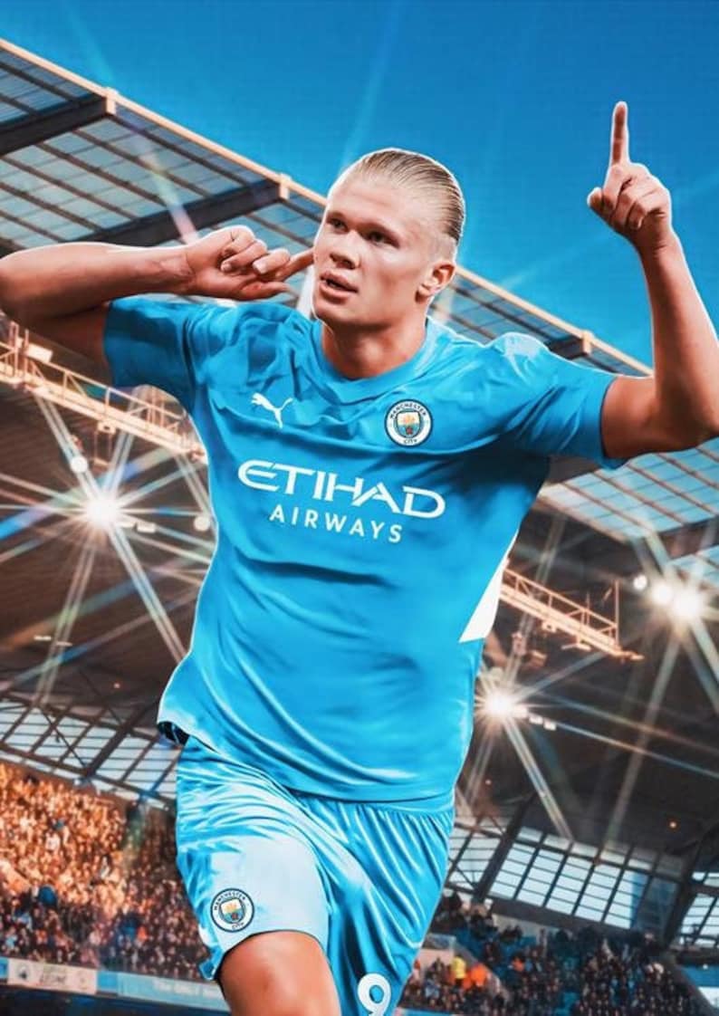 Erling Haaland BB4 Print Poster A3 Size Vintage Retro Decor - Etsy