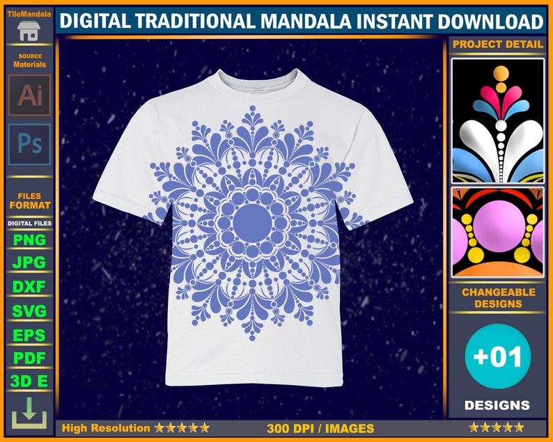 Henna SVG PNG Henna Design Svg Vector Files Digital Vector Meditation Mandala, Tile Mandala, Cut ...