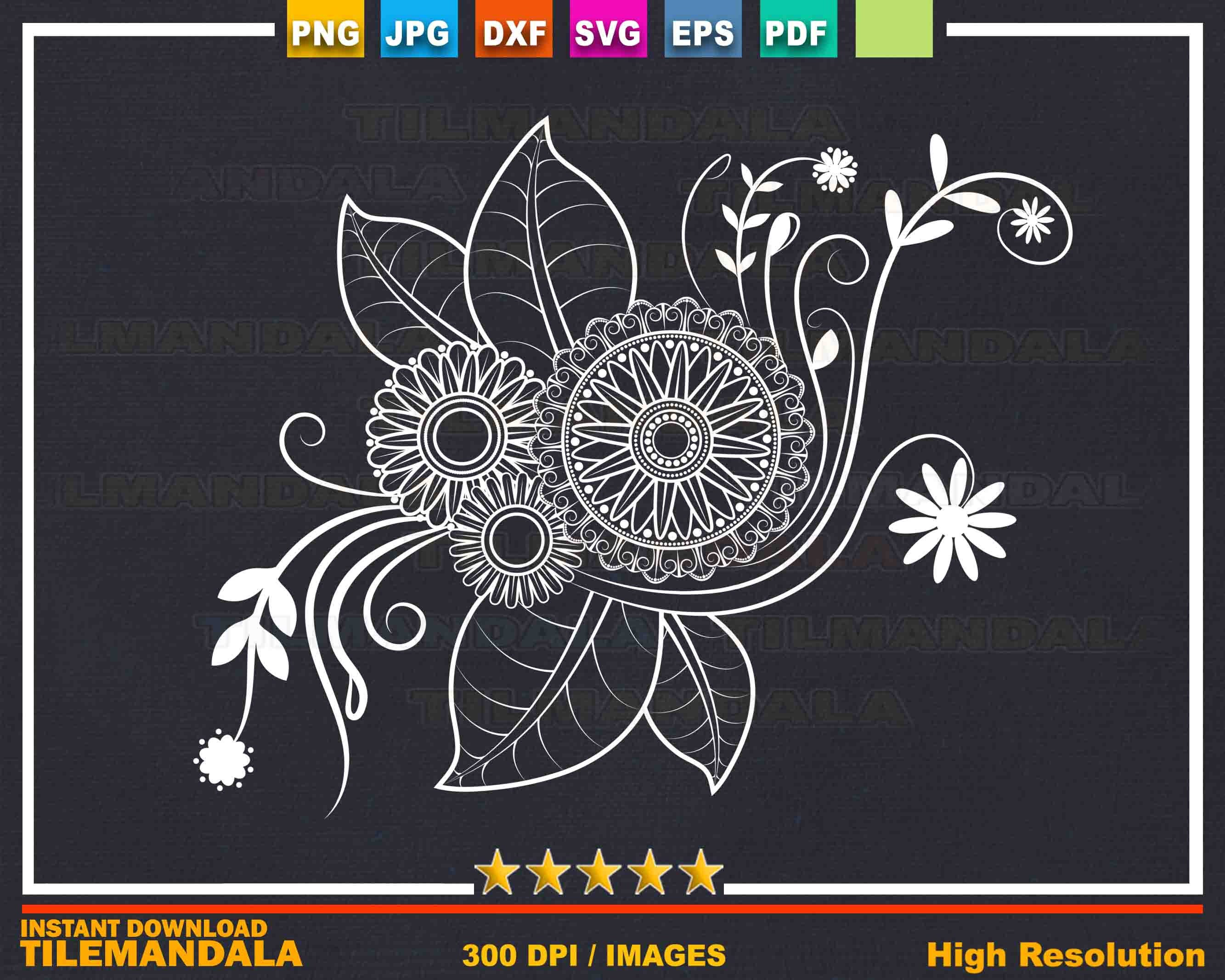 Henna SVG PNG, Henna Design Svg Vector Files, Digital Vector Tattoo ...