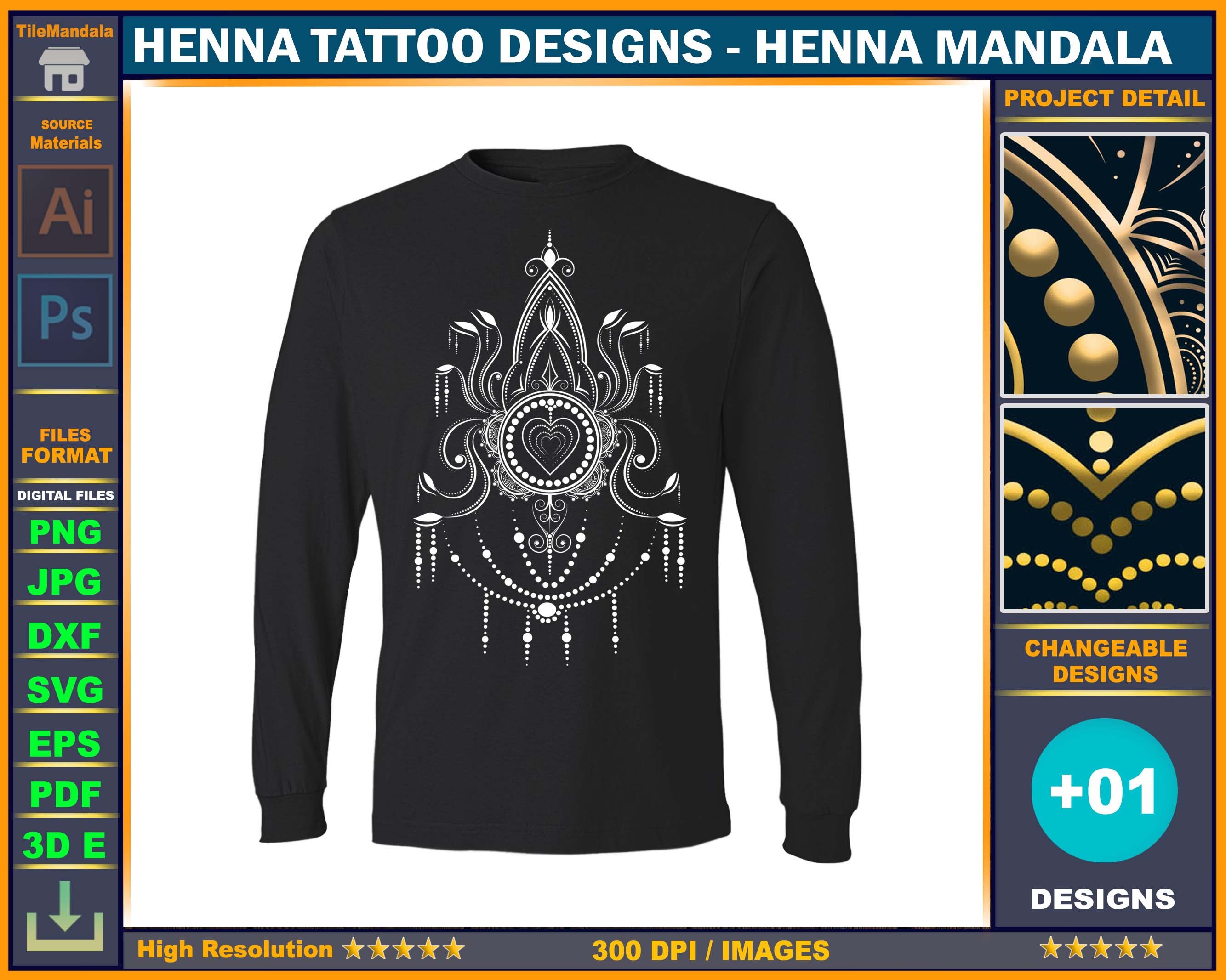 Henna Png, Henna Art Mandala, Tattoo Henna Png, Earrings Mandala Henna ...