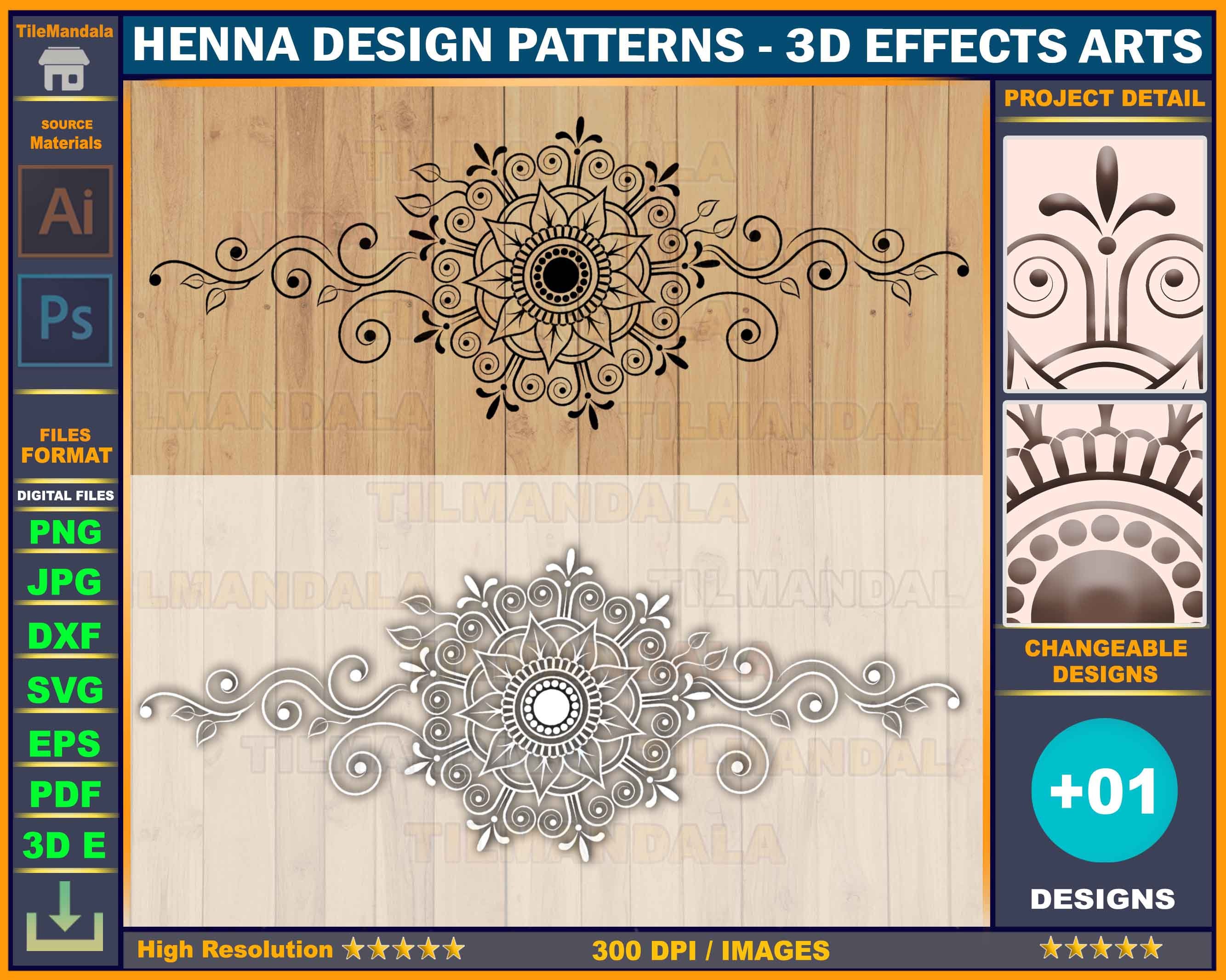 Henna Tattoo Svg Henna Png, Simple Henna, Tattoo Svg, Moroccan Henna ...