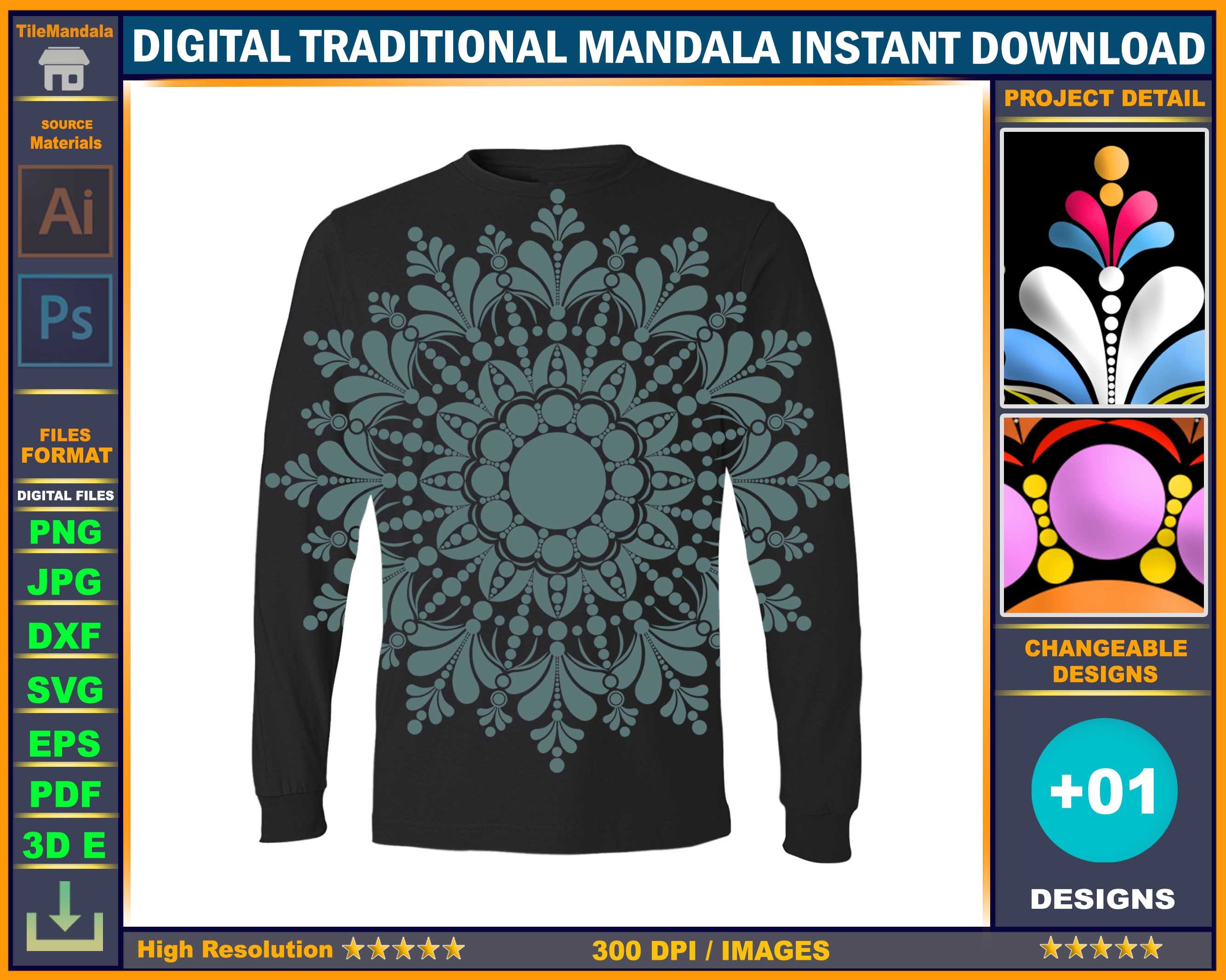 Henna SVG PNG Henna Design Svg Vector Files Digital Vector Meditation ...