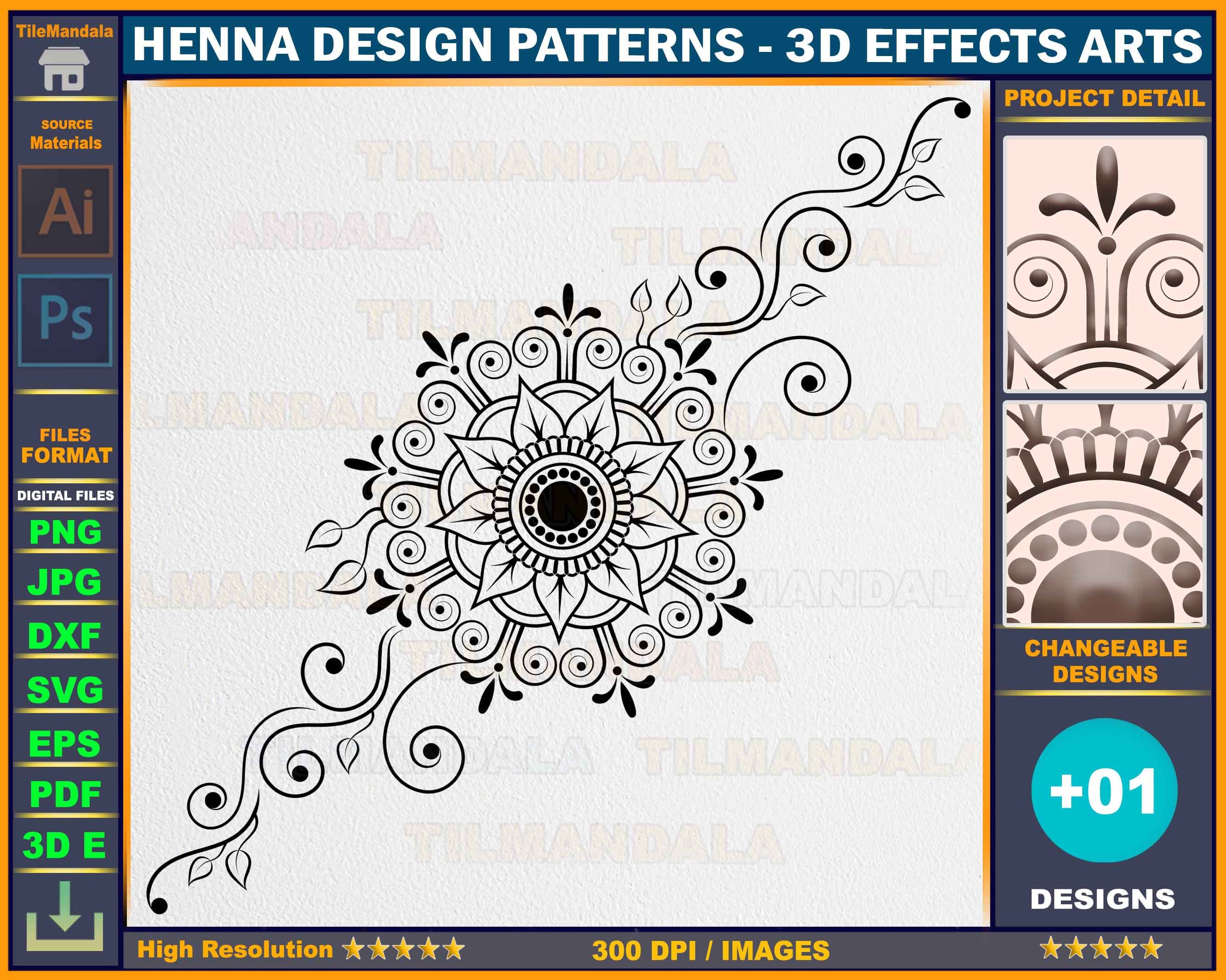 Henna Tattoo Svg Henna Png, Simple Henna, Tattoo Svg, Moroccan Henna ...