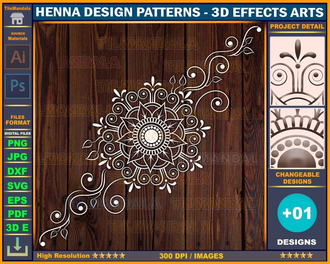 Henna Tattoo Svg Henna Png, Simple Henna, Tattoo Svg, Moroccan Henna ...