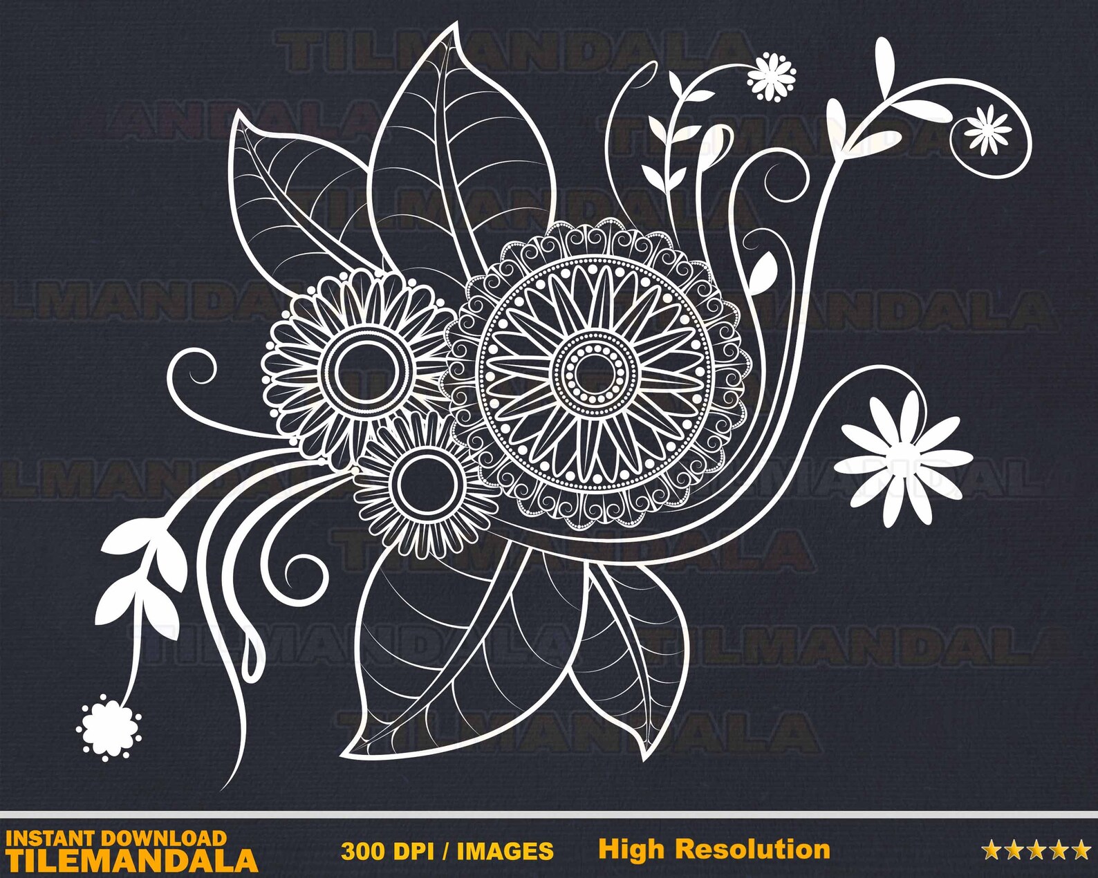 Henna SVG PNG, Henna Design Svg Vector Files, Digital Vector Tattoo ...