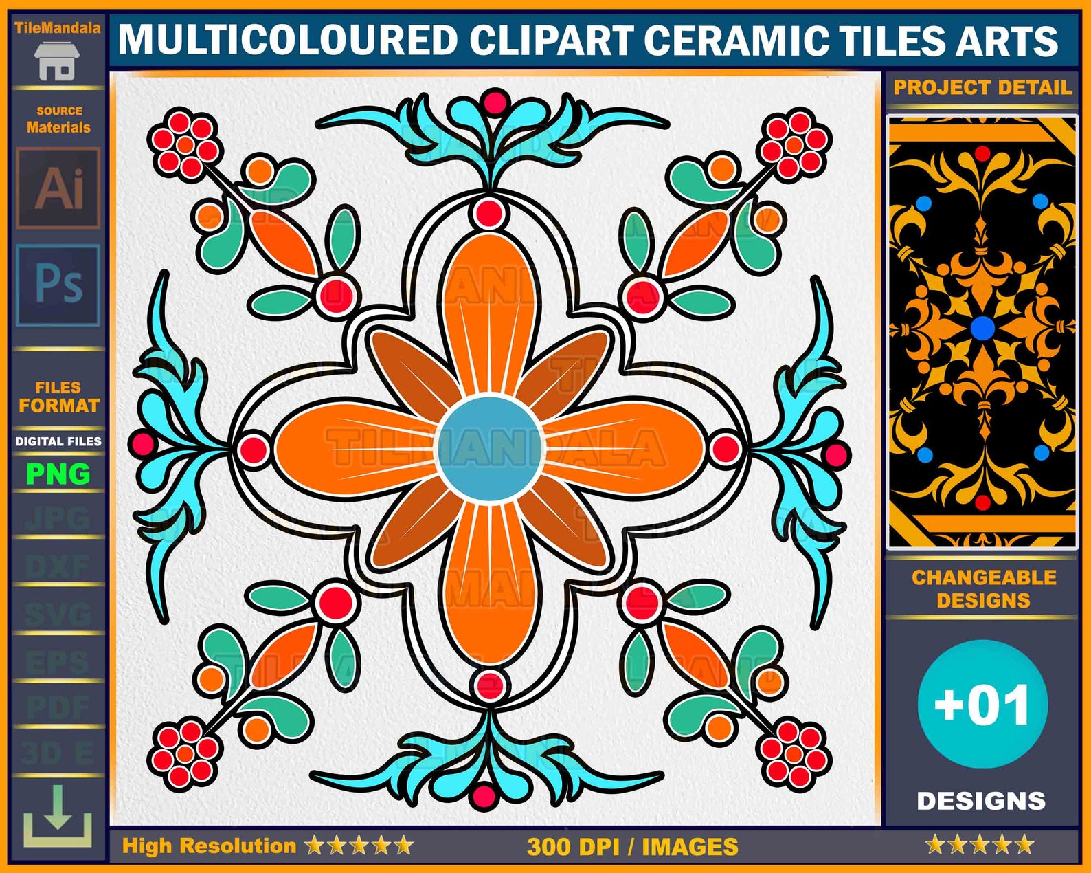 Colorful Png Tiles Bundle Tile Png Floral Tiles Color - Etsy UK