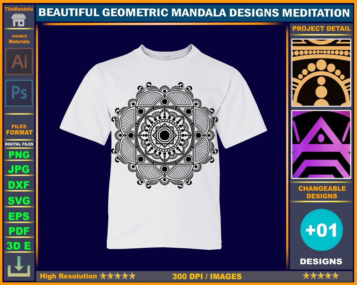Mandala PNG SVG, Mandala Design Svg Vector Files, Digital Vector ...
