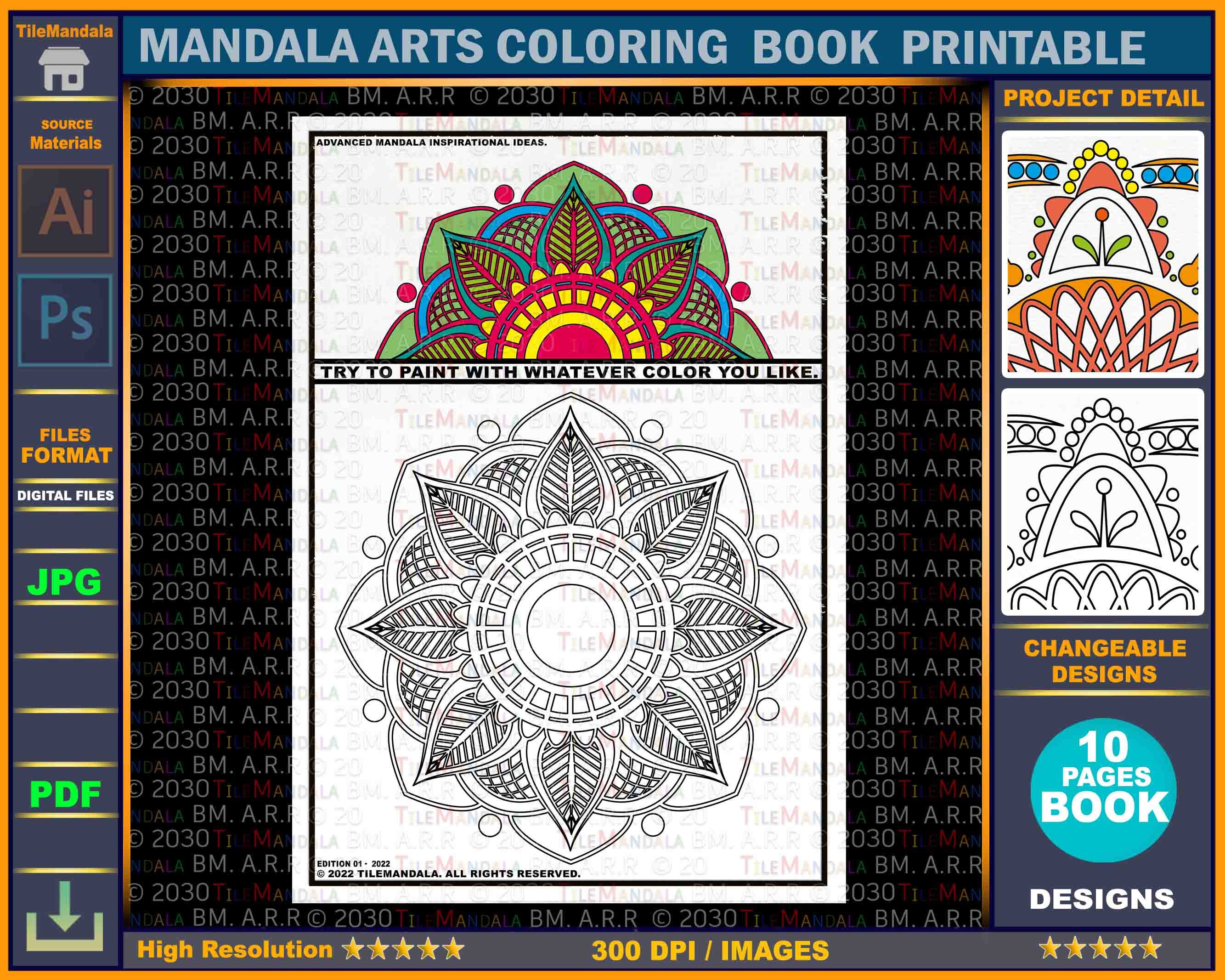 10 Mandala Coloring Book Printable Pdf Coloring Pages Digital - Etsy UK