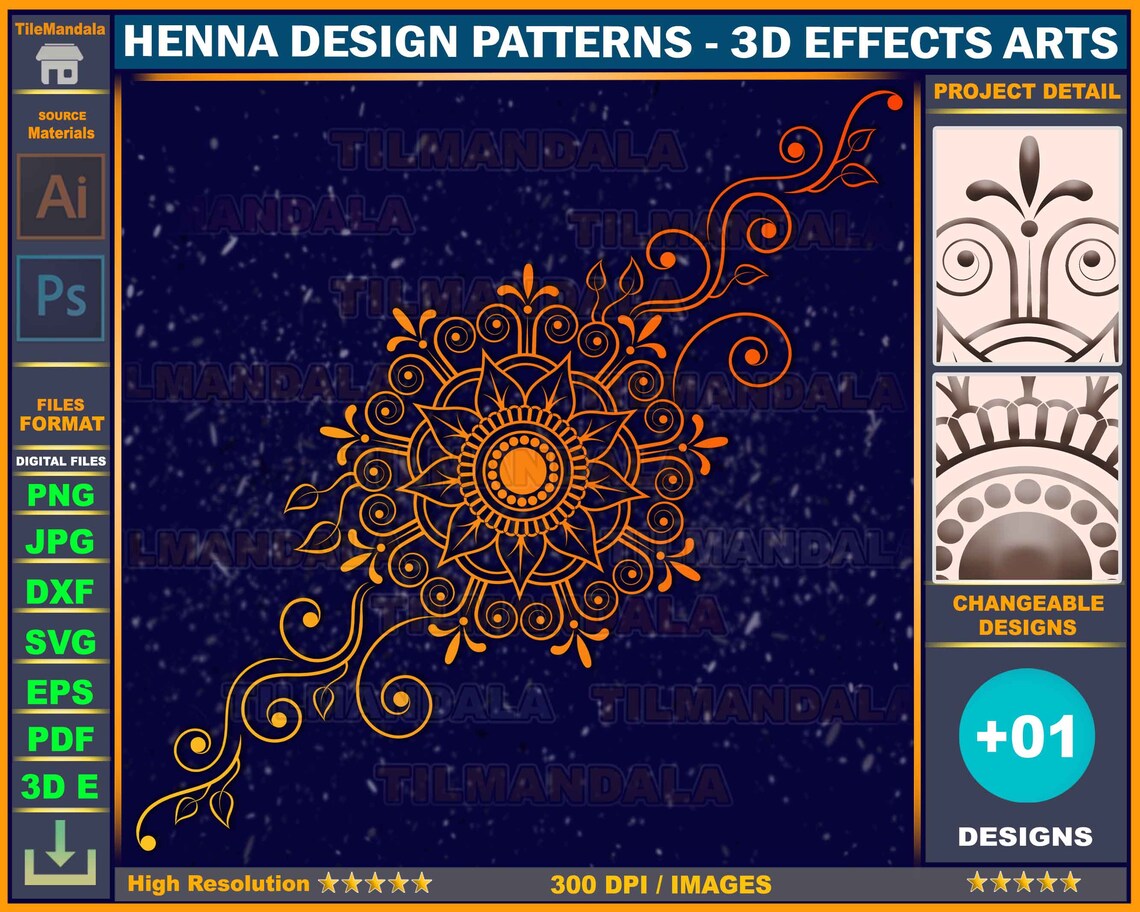 Henna Tattoo Svg Henna Png Simple Henna Tattoo Svg Moroccan - Etsy