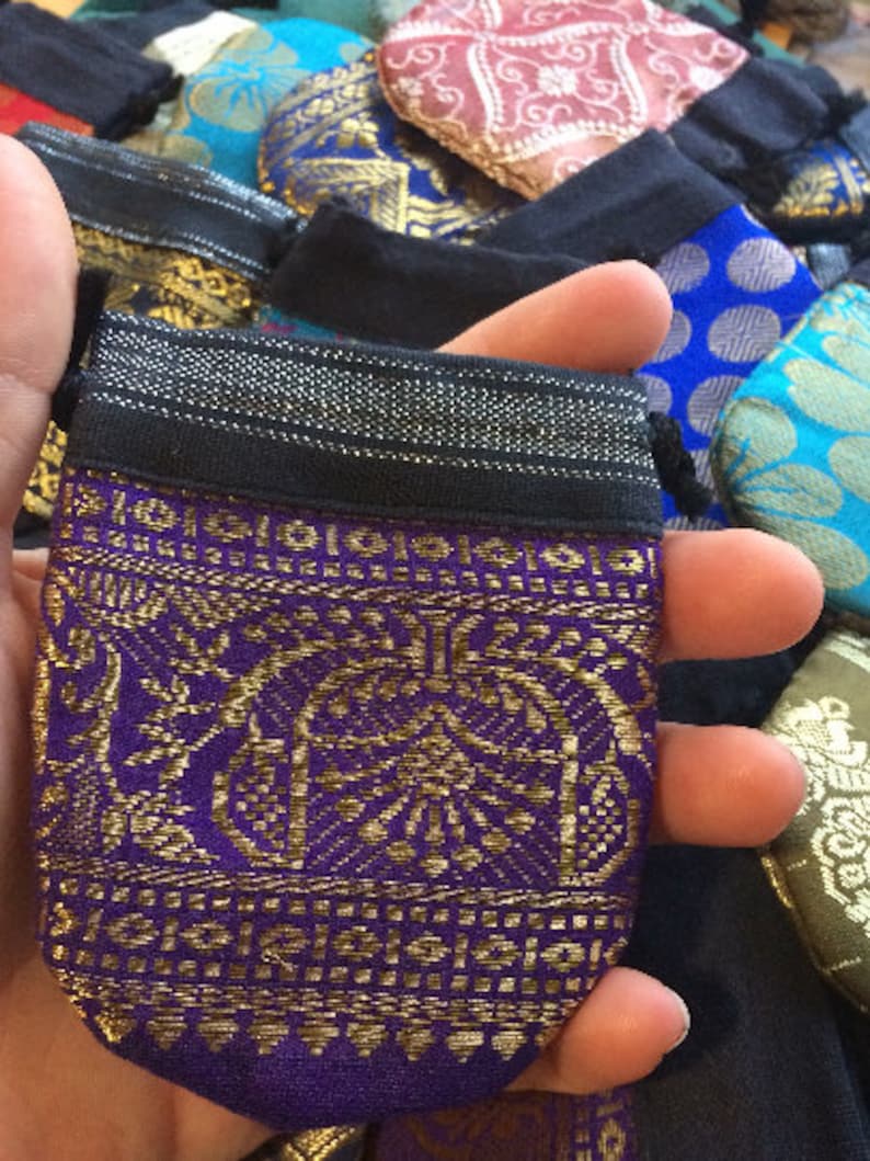 5 Small Indian Gift Bags, Party Favor Bags, Wedding Favors, Gift Pouch ...