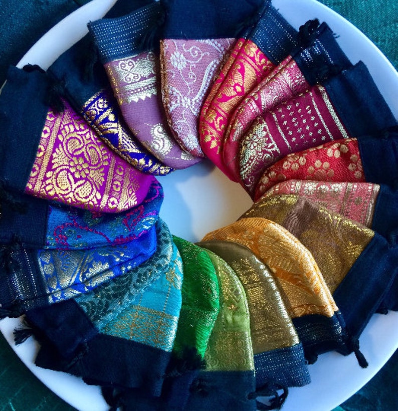 5 Small Indian Gift Bags, Party Favor Bags, Wedding Favors, Gift Pouch ...